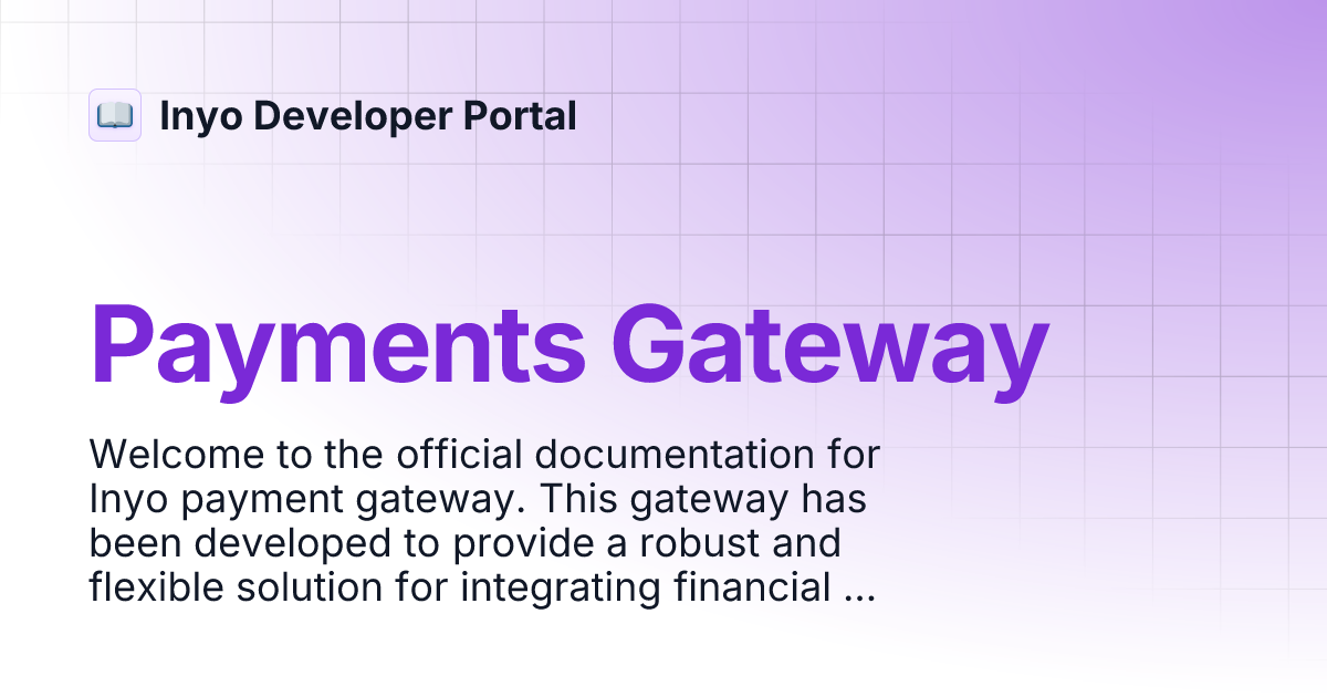 Payments Gateway | Inyo Developer Portal
